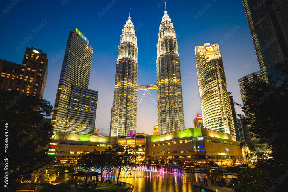 June 14, 2017: petronas twin towers, the tallest buildings in Kuala Lumpur, malaysia and the ...