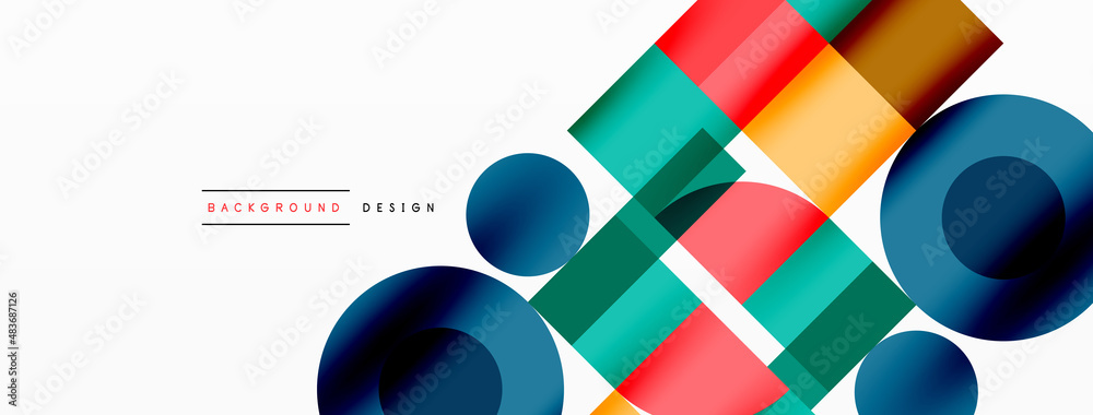 Beautiful abstract background. Circles, triangle shapes, and squares ...