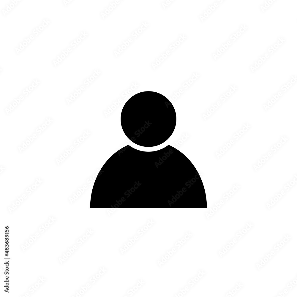 simple flat vector illustration of a black person icon or symbol in ...