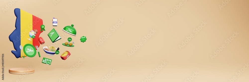 3d rendering of halal culinary destinations in Chad for Eid, Eid Al ...