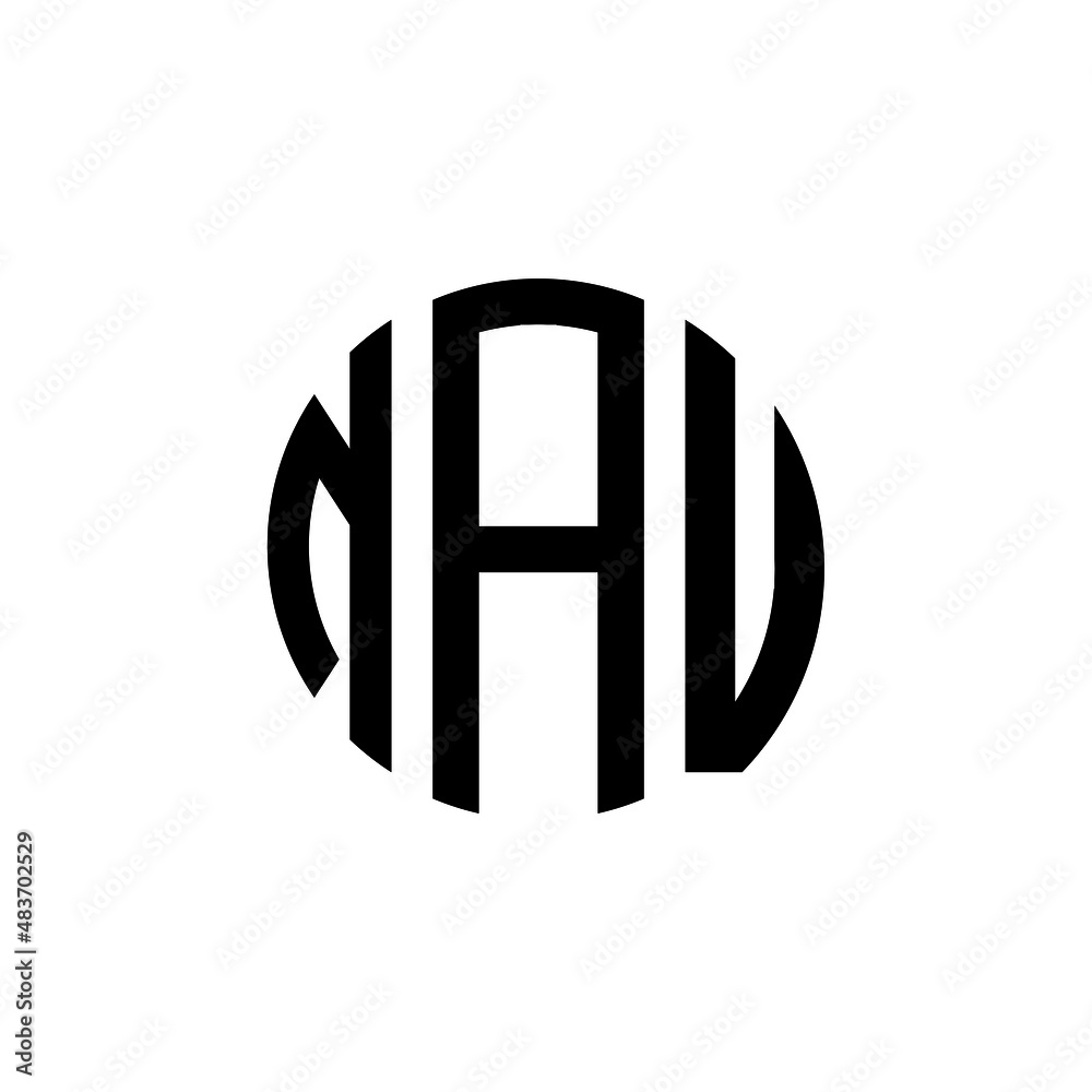 NAU letter logo design. NAU modern letter logo with black background ...