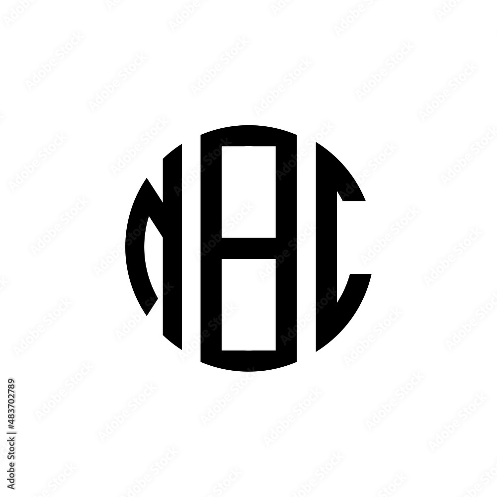 NBC letter logo design. NBC modern letter logo with black background ...
