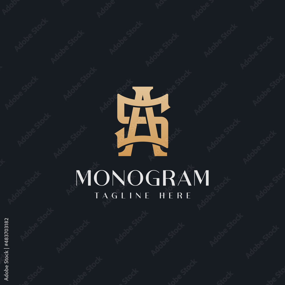 Initial SA AS S A Monogram Logo Template. Initial Based Letter Icon ...