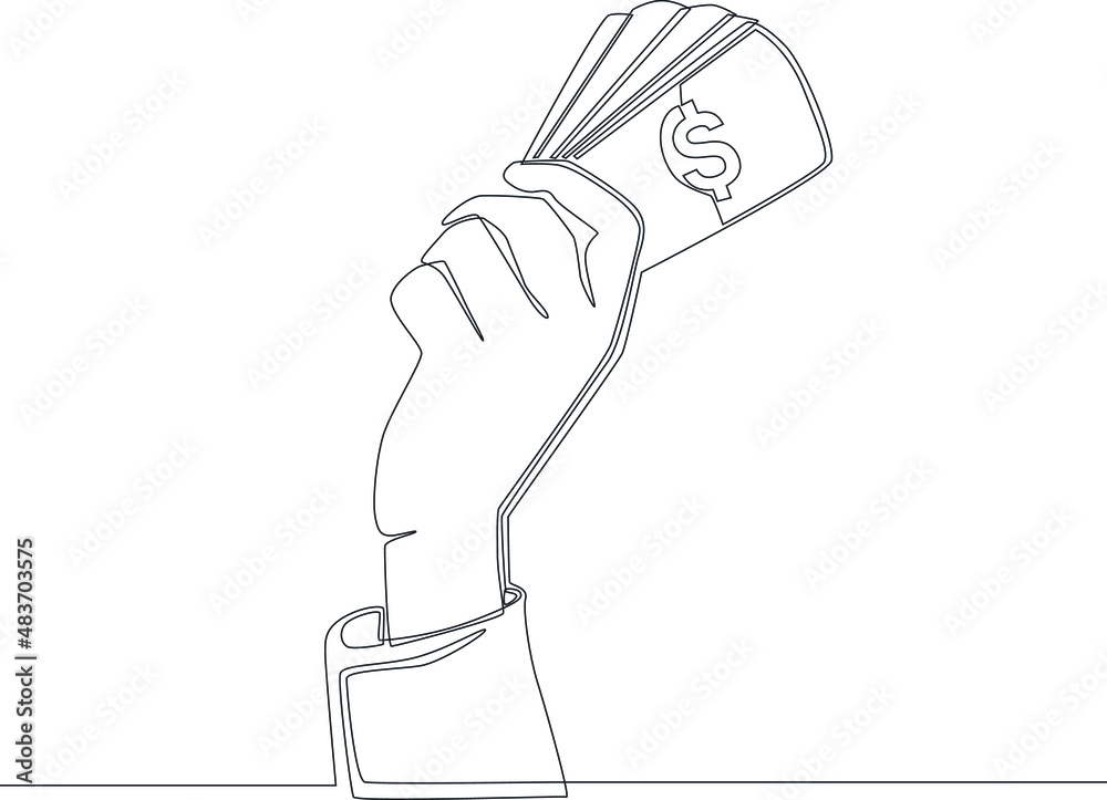 Continuous line drawing of company income. Vector illustration. Company ...