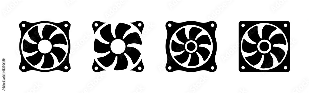 Fan cooler icons. Vector illustration Stock Vector | Adobe Stock