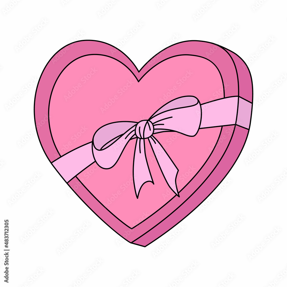 Vector illustration of candy box in cartoon style. Colorful picture for ...