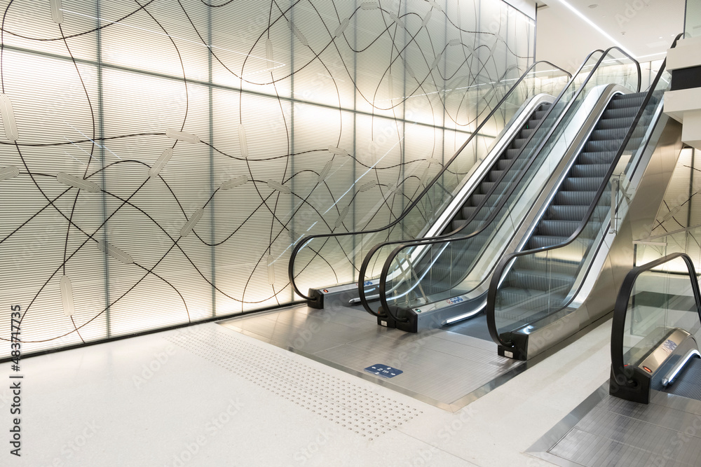 escalator background in passenger terminal Stock Photo | Adobe Stock