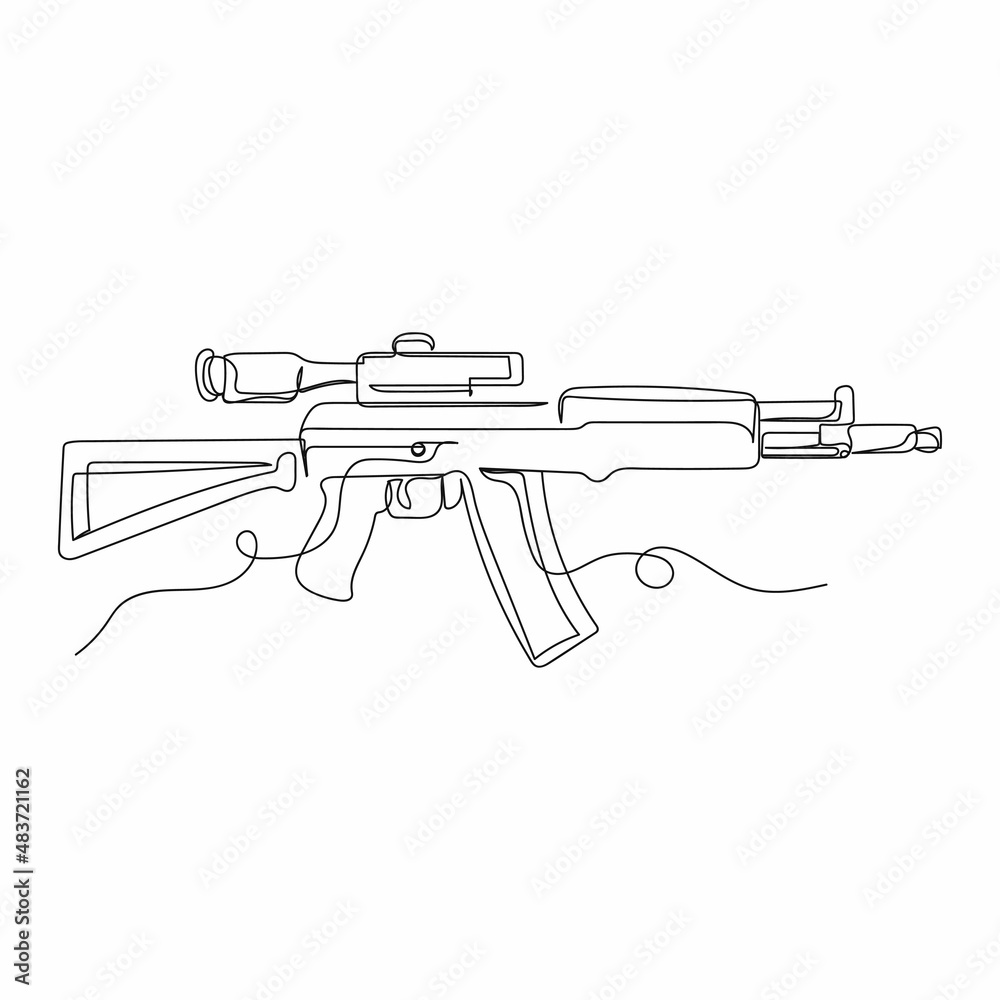 Vecteur Stock Continuous one simple single abstract line drawing of ...