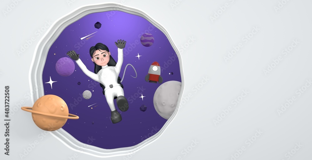 Astronaut floating in the stratosphere . paper art and craft style. ,3d ... Astronaut floating in the stratosphere . paper art and craft style. ,3d ...