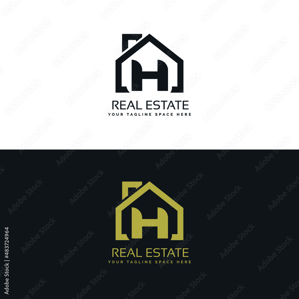 Real Estate H initials logo, Property and Construction H Logo design ...