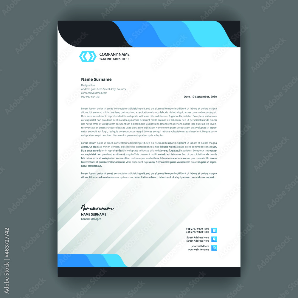Abstract Modern company letterhead pad design templates Stock Vector ...