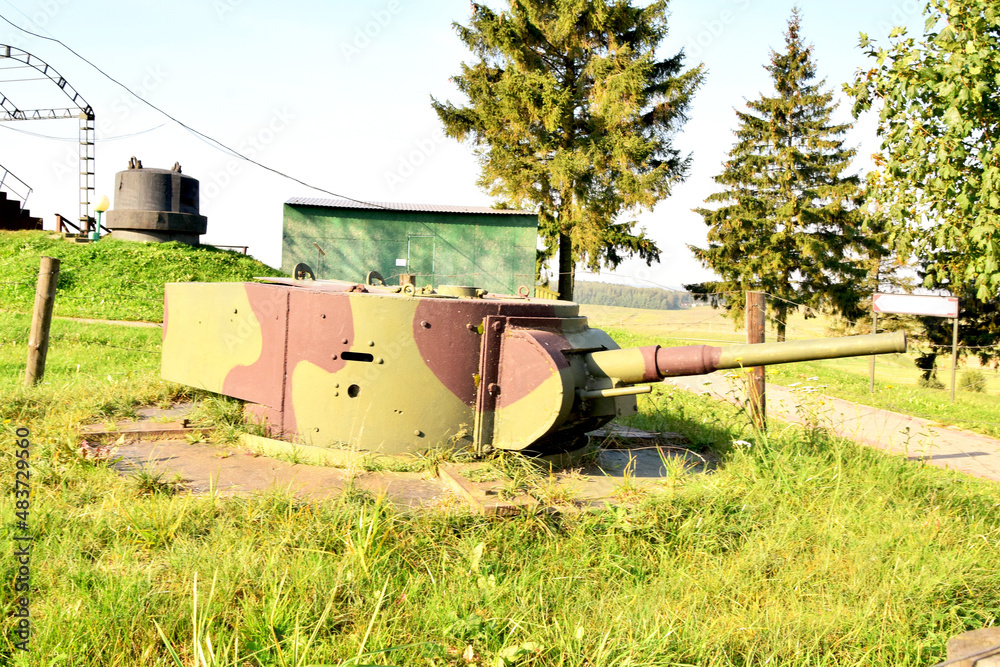 Machine-gun emplacement made using a tank turret Stock Photo | Adobe Stock