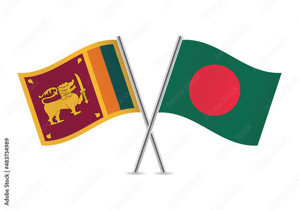 Sri Lanka and Bangladesh flags. Sri Lanka and Bangladeshi flags ...