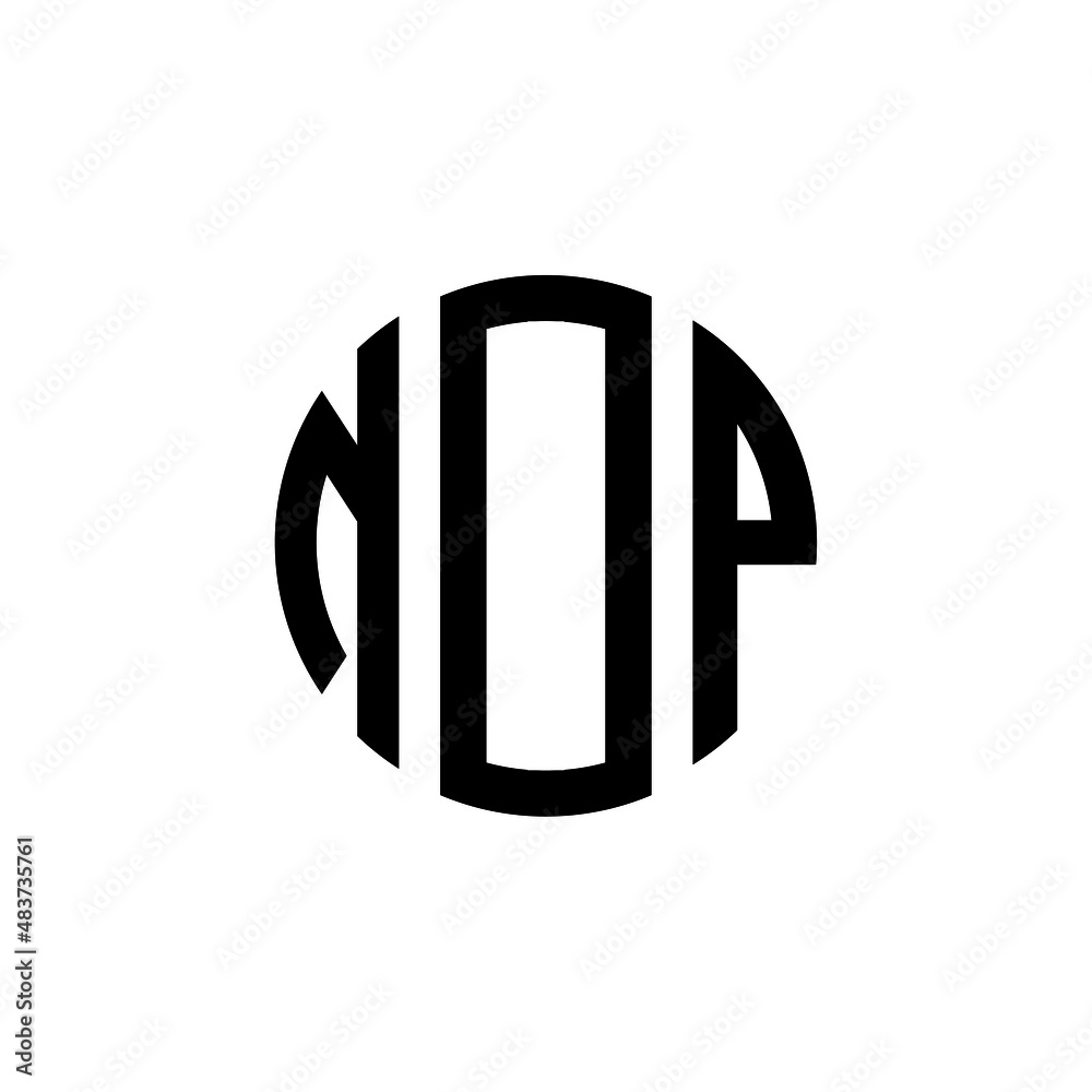 NDP letter logo design. NDP modern letter logo with black background ...