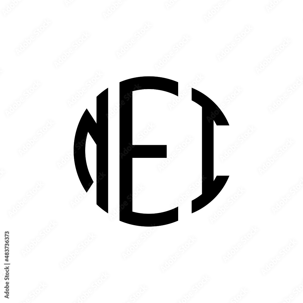 NEI letter logo design. NEI modern letter logo with black background ...