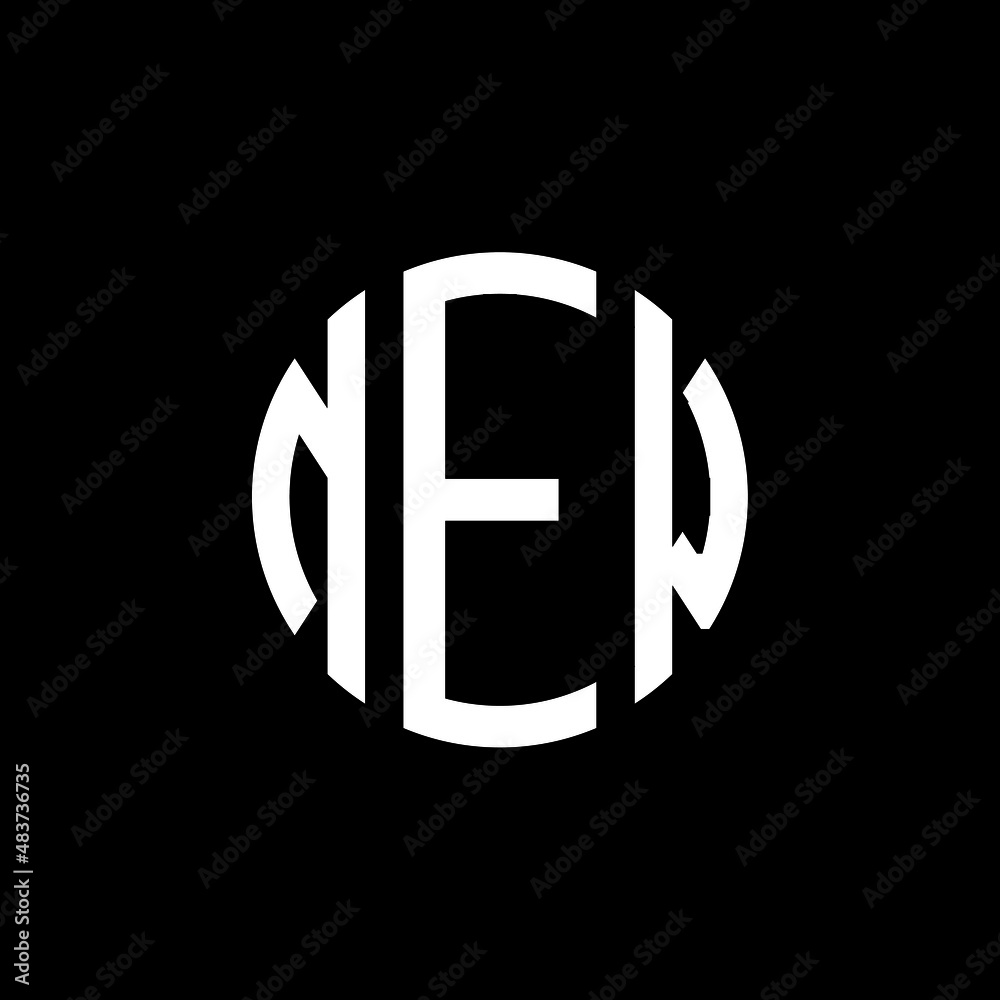 NEW letter logo design. NEW modern letter logo with black background ...