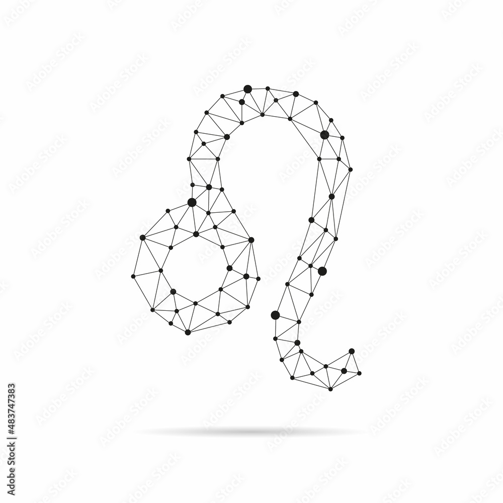 Vetor de Abstract Zodiac sign. Geometric triangle design. Leo. Vector ...