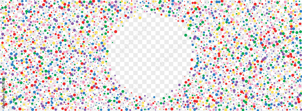 Multicolored Polka Background Transparent Vector. Confetti Graphic ...