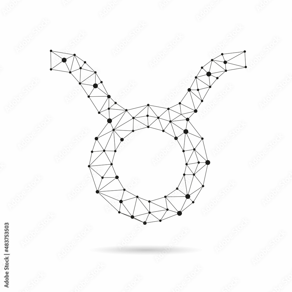 Abstract Zodiac sign. Geometric triangle design. Taurus. Vector ...