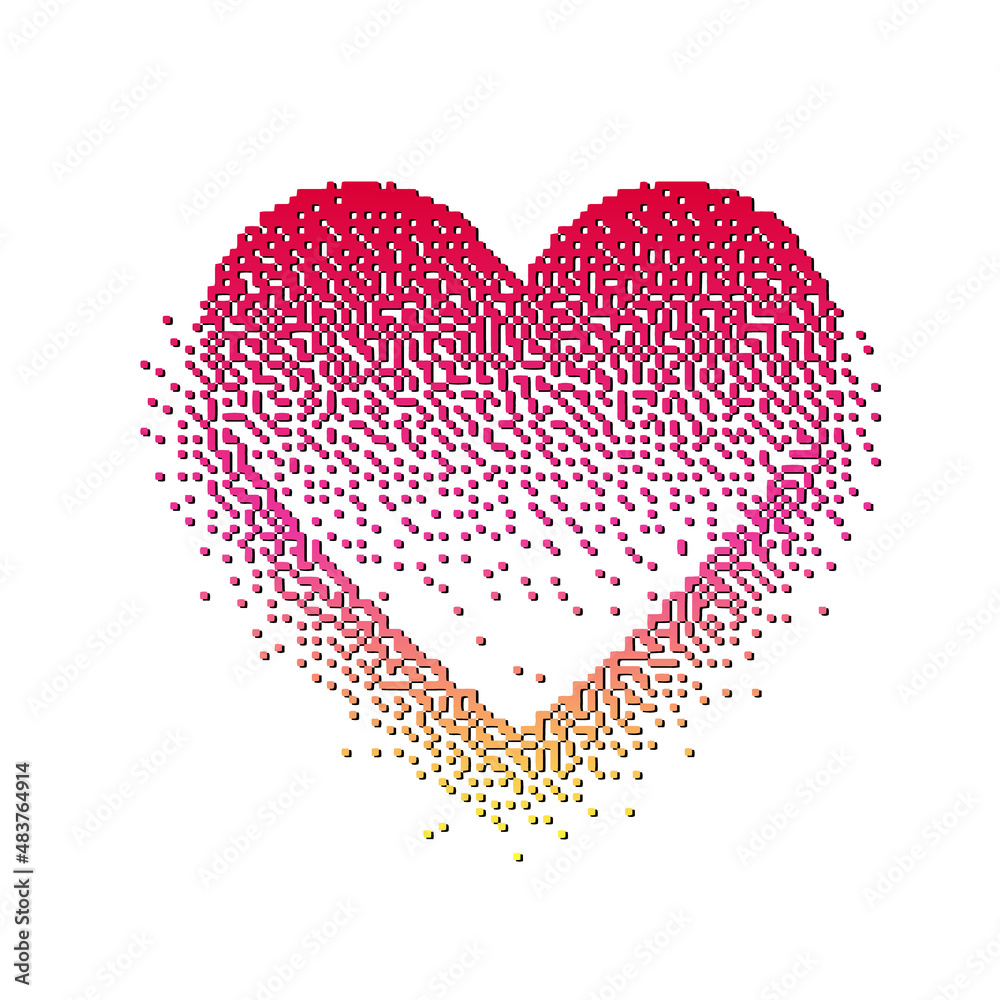 Heart shape with bitmap retro effect Stock Vector | Adobe Stock