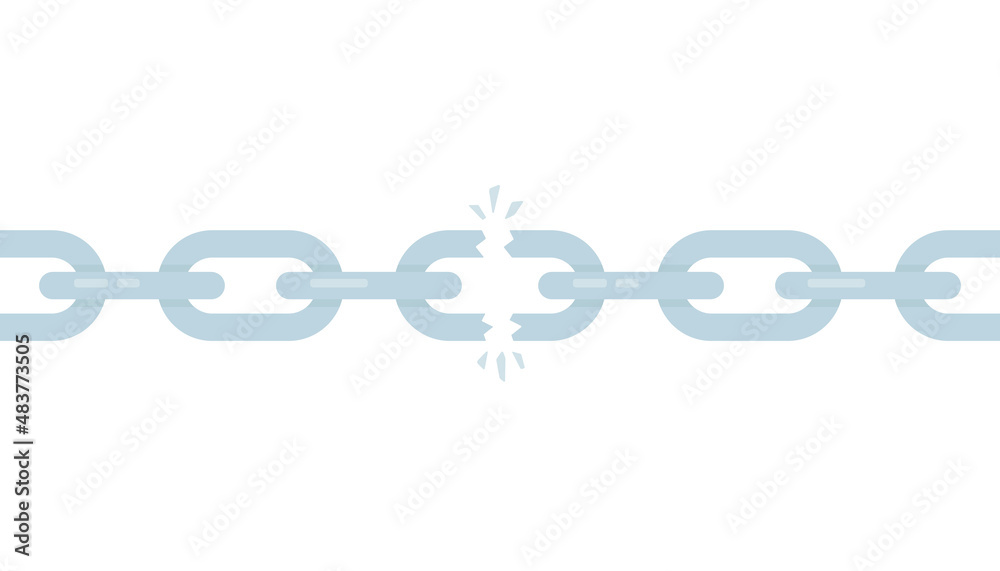 cartoon metal broken chain like bad connection Stock Vector | Adobe Stock