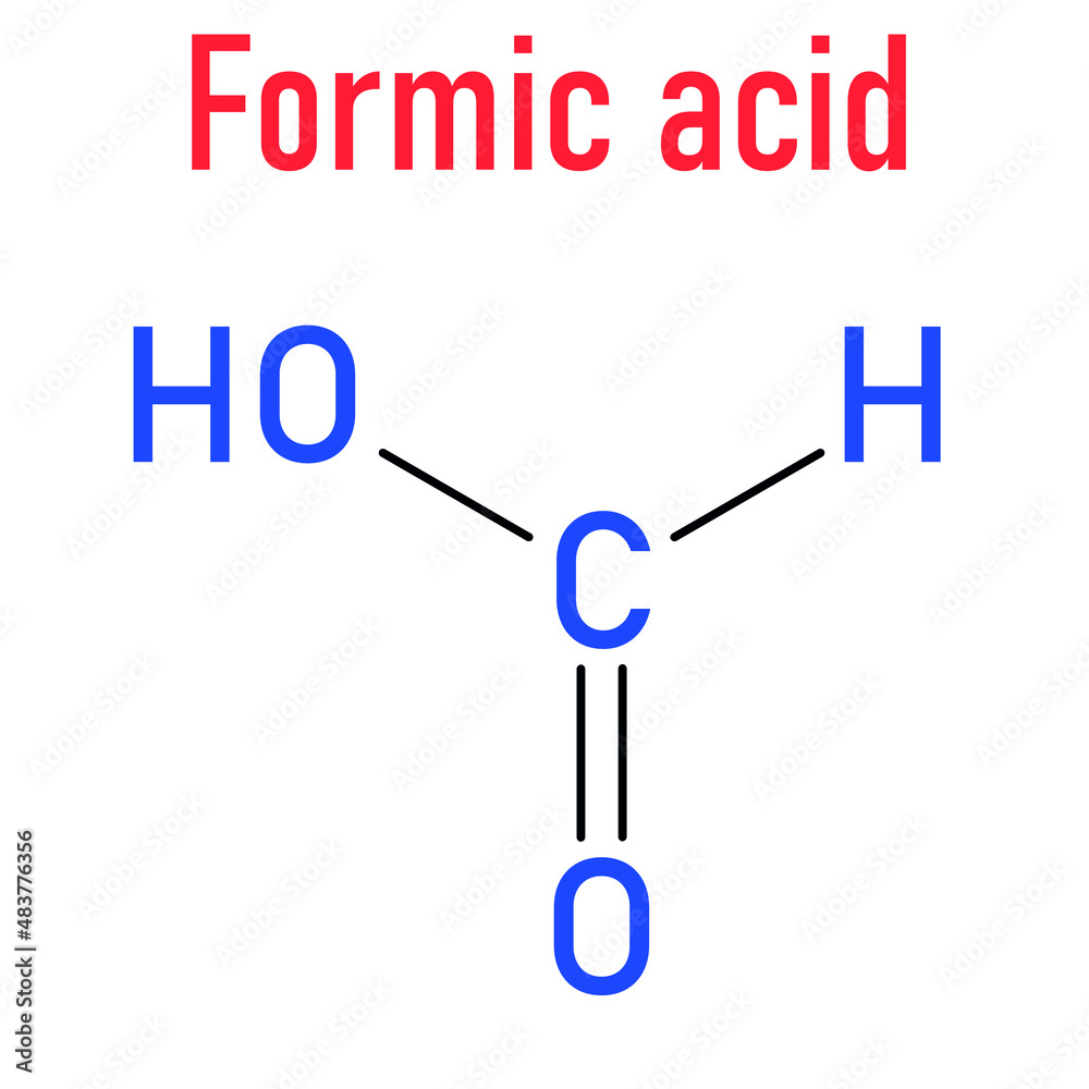 Vetor de Formic acid molecule. Present in ant venom and in stinging ...