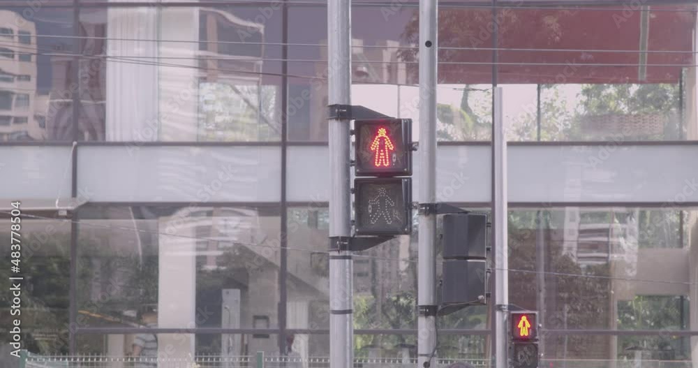 pedestrian traffic light, pedestrian traffic signal, pedestrian, with ...