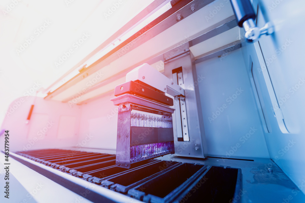 Automatic multi slides stainer at the modern laboratory Stock Photo ...