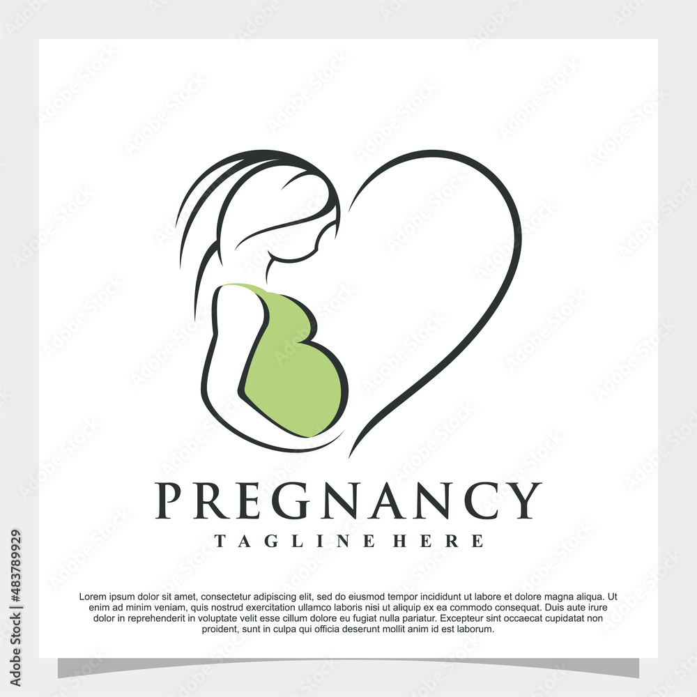 Pregnant logo design template with modern concept Premium Vector Stock ...