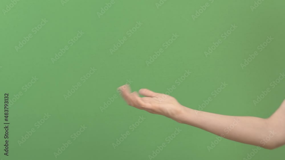 Beckoning, inviting sign. Woman hand waving, inviting somebody come ...