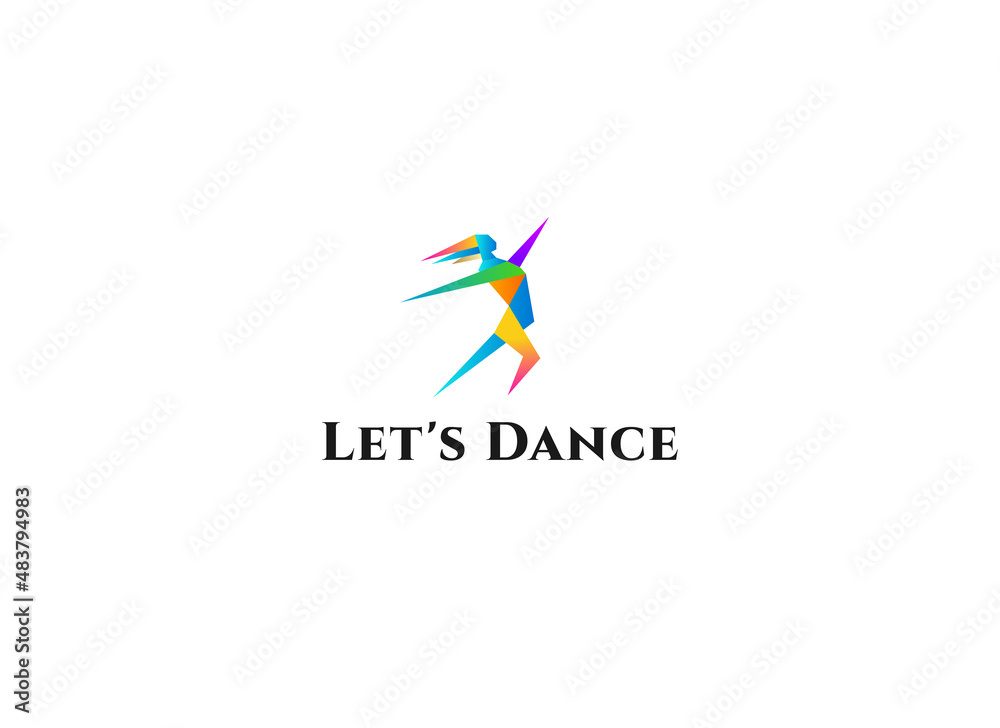 Dance logo design, dancer symbol Stock Vector | Adobe Stock