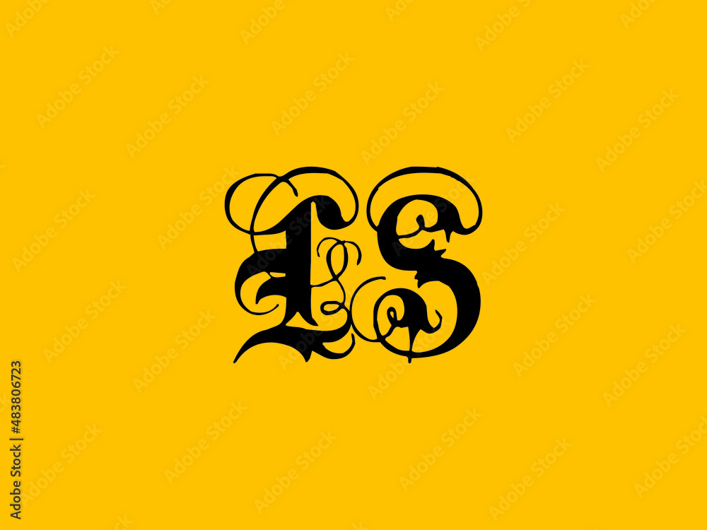 Initial Letter LS calligraphy logo design, monogram LS logo emblem ...