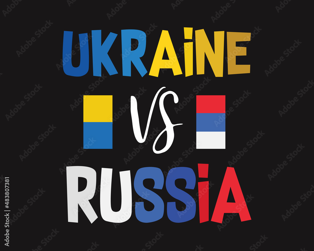 Symbol of Flags of Ukraine and Russia for Flag Meeting with Colorful ...
