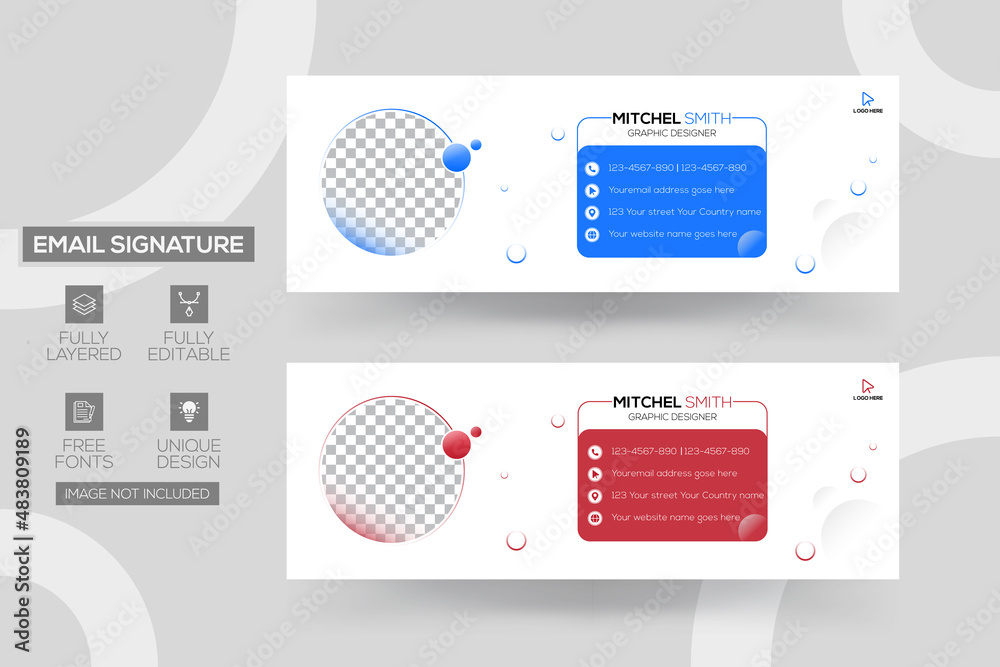 Creative Email Signature Template Design Stock Vector | Adobe Stock