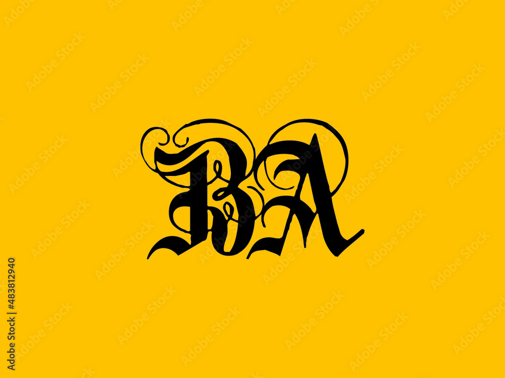 Calligraphy BA Logo Icon, Creative BA Logo design for all kind of use ...