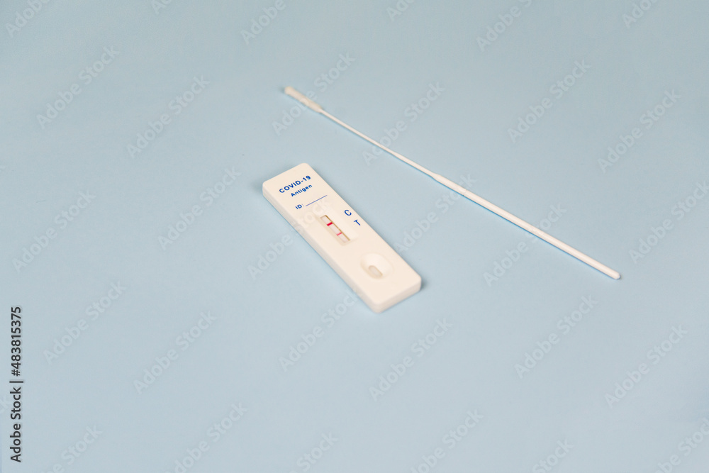 Covid-19 rapid antigen test kit. Positive test result using rapid ...