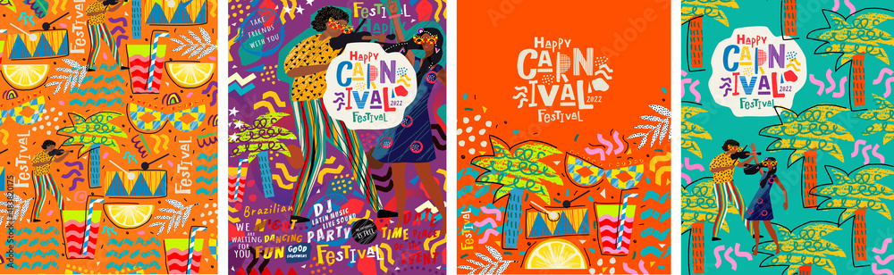 Carnival and festival. Vector illustration of musical and dance ...