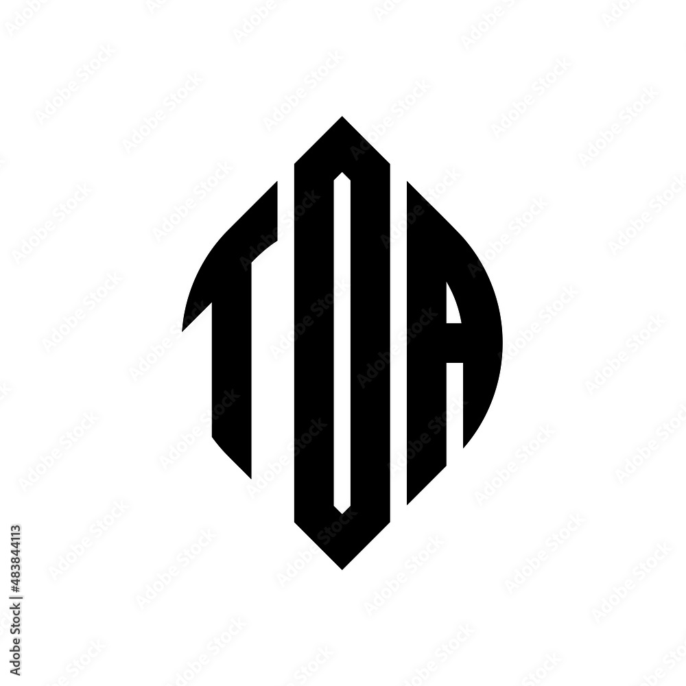 TDA circle letter logo design with circle and ellipse shape. TDA ...