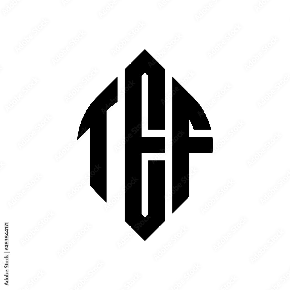 TEF circle letter logo design with circle and ellipse shape. TEF ...