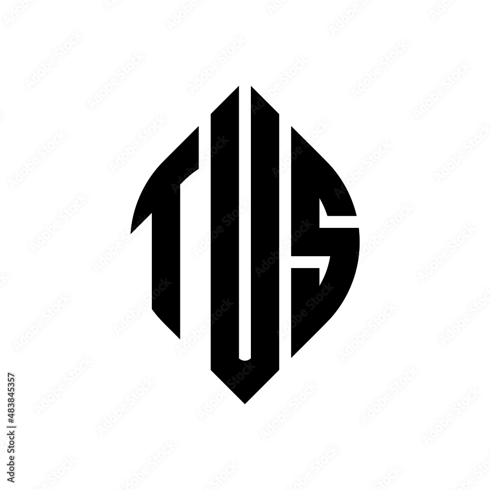 TUS circle letter logo design with circle and ellipse shape. TUS ...