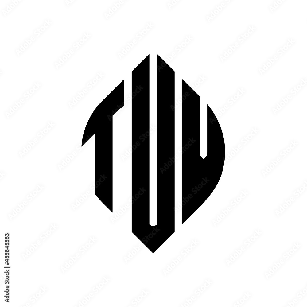 TUV circle letter logo design with circle and ellipse shape. TUV ...
