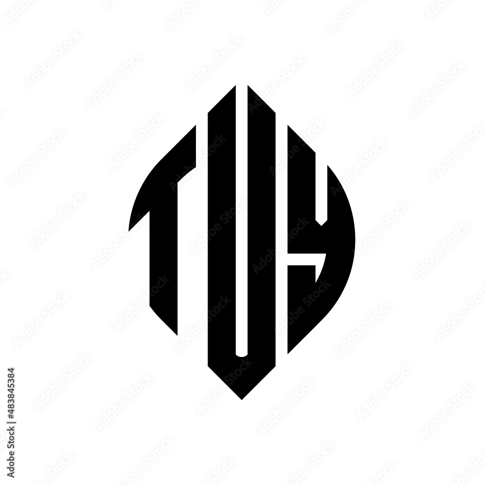 TUY circle letter logo design with circle and ellipse shape. TUY ...