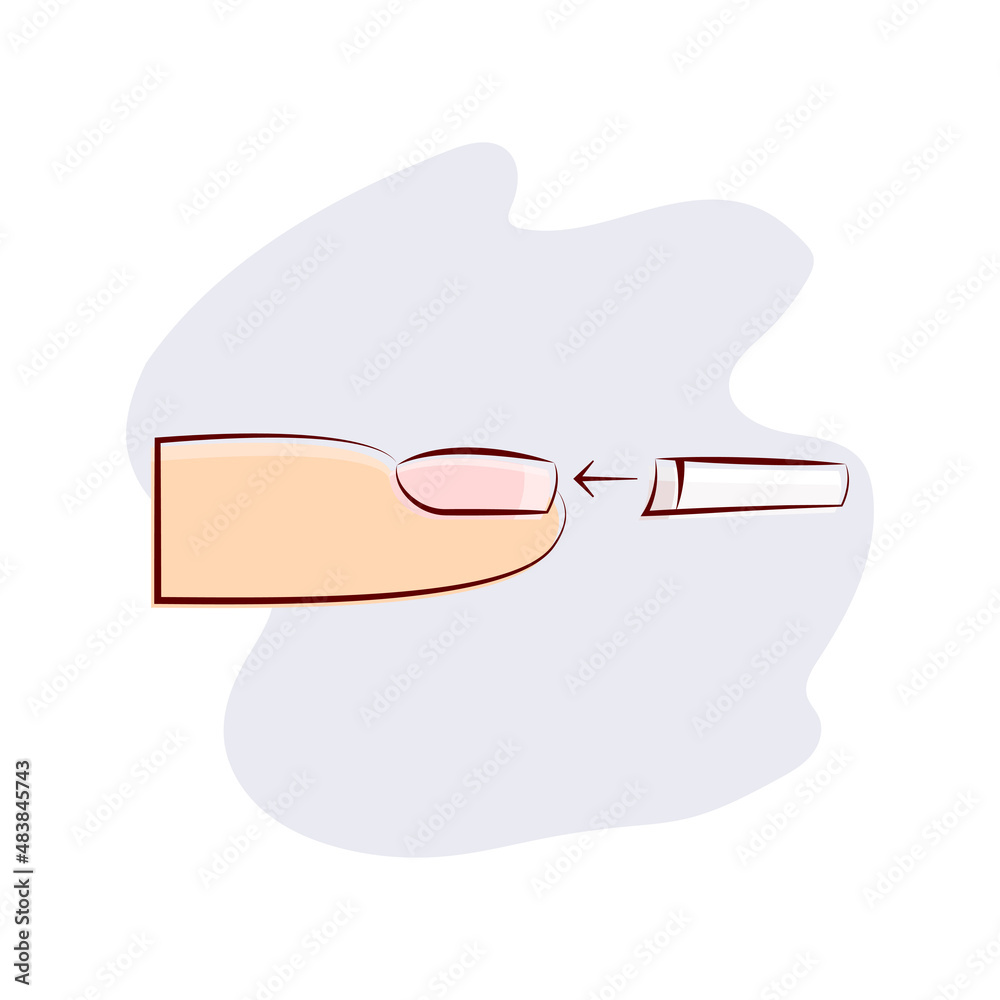 vector illustration nail's tip application Stock Vector | Adobe Stock