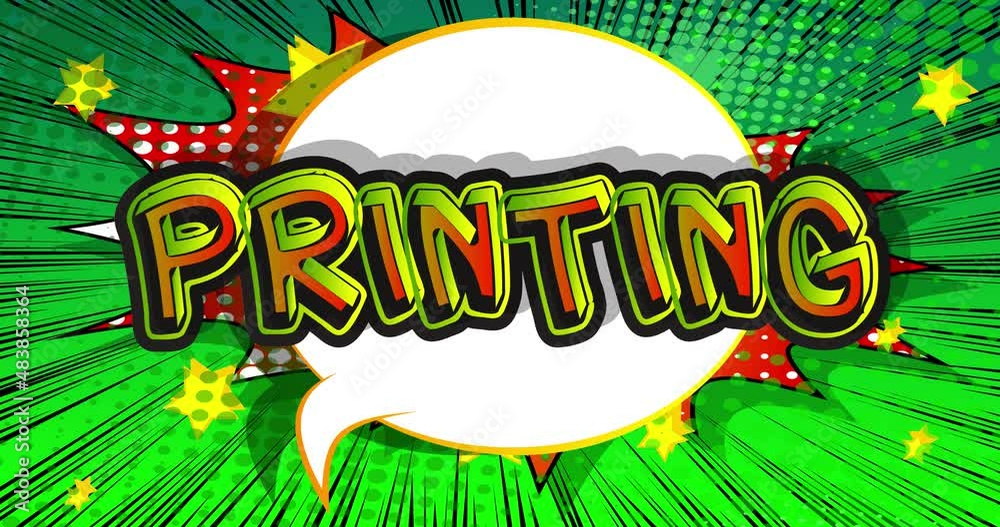 Printing. Print on printer business concept. Motion poster. 4k animated ...