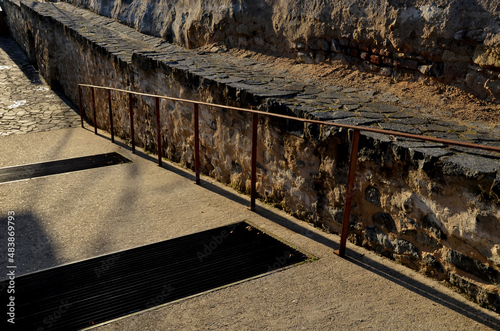 stairs and ramps for wheelchairs made of good-looking concrete. stone ...