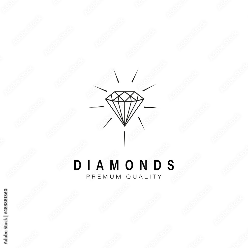 diamonds line art minimalist logo vector design Stock Vector | Adobe Stock