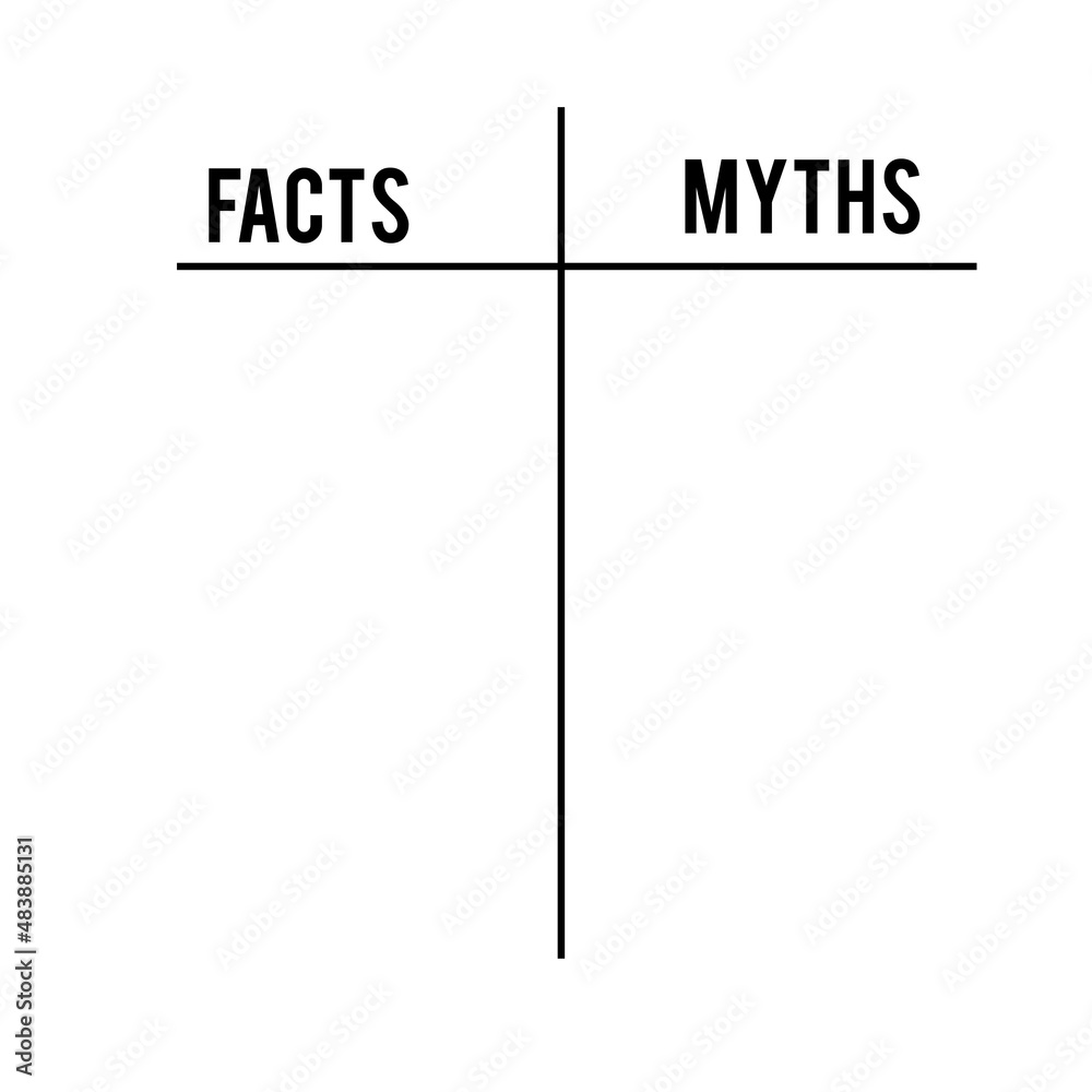 Myths vs Facts header design. Clipart image. Stock Illustration | Adobe ...