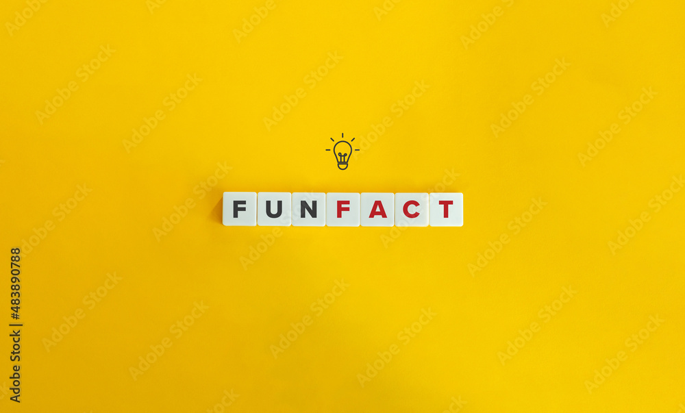 Fun Fact Banner. Letter tiles on bright orange background. Minimal ...