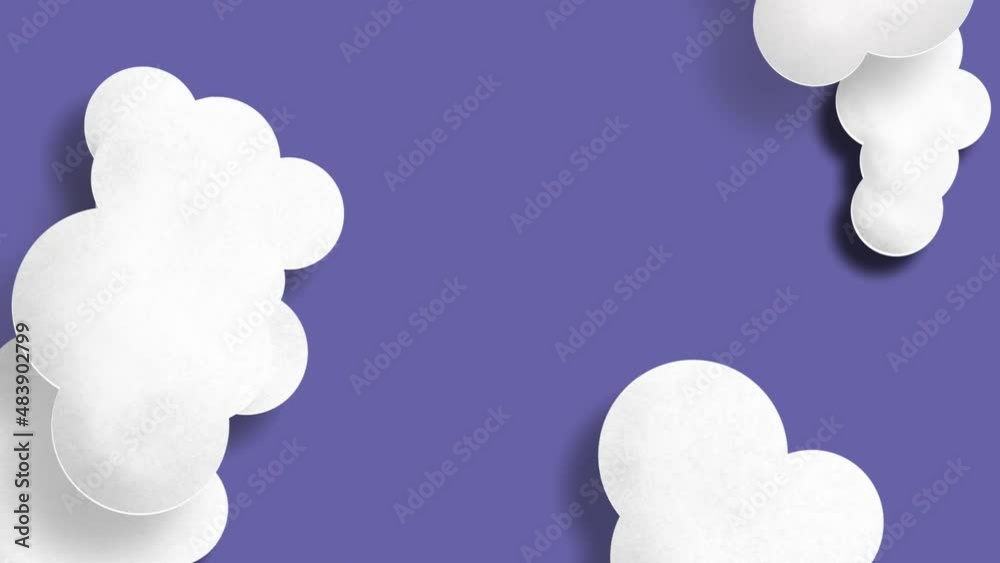 Animation cartoon clouds. Clouds flighting on the sky. Very peri color ...