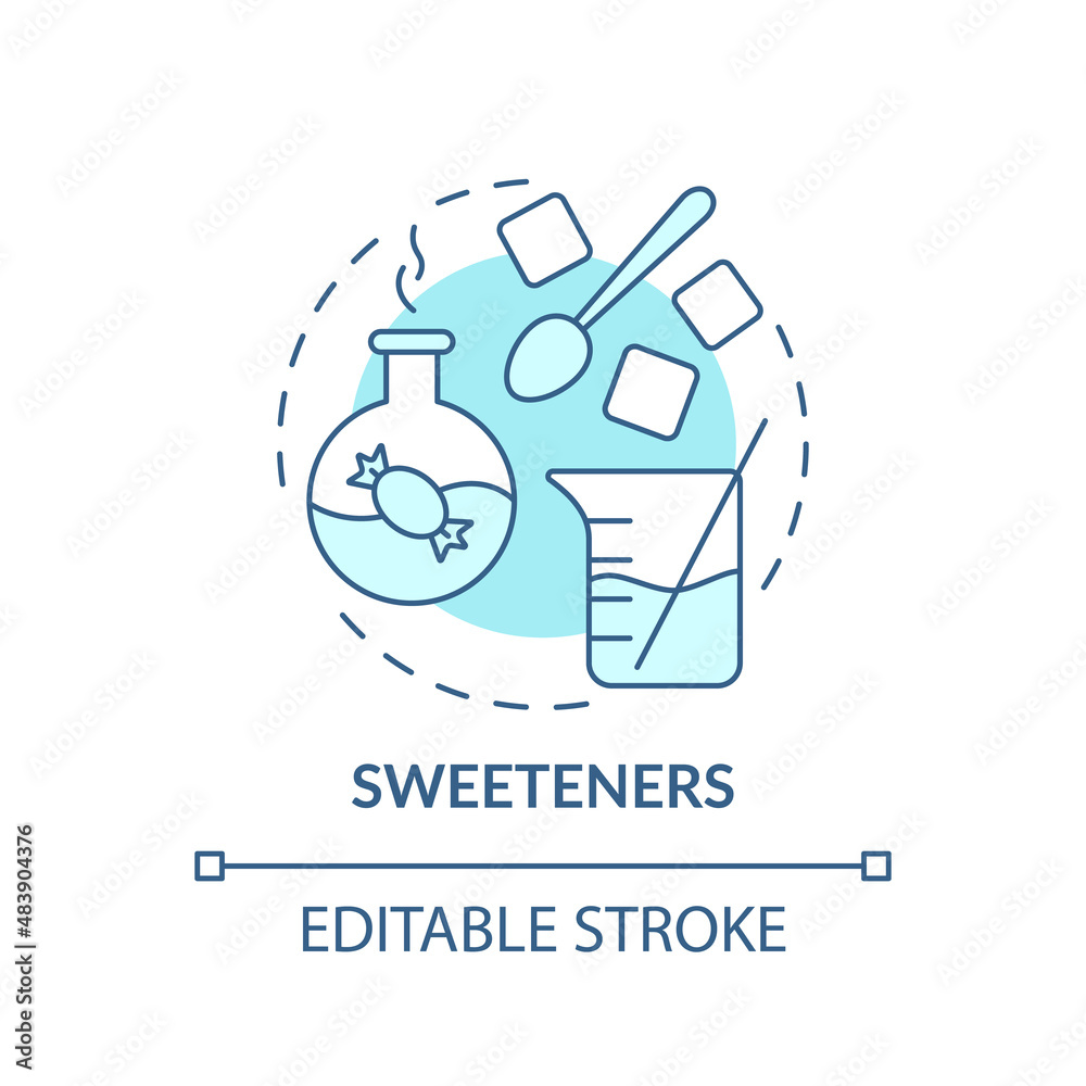 Stockvector Sweeteners turquoise concept icon. Sugar substitute ...